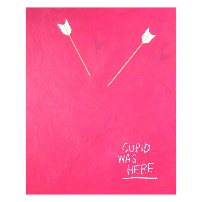 Drawing, poster with message, hand painted by The Catman Barcelona