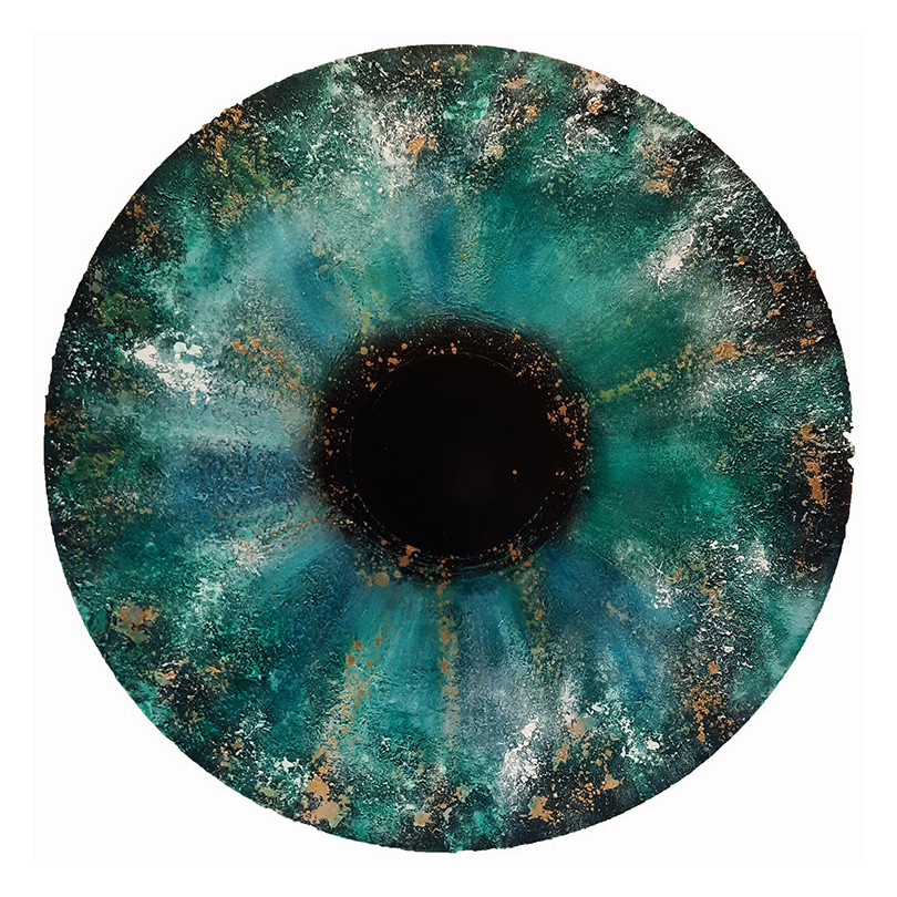 abstract Iris circular painting by barcelona painter Ines valls fortuny