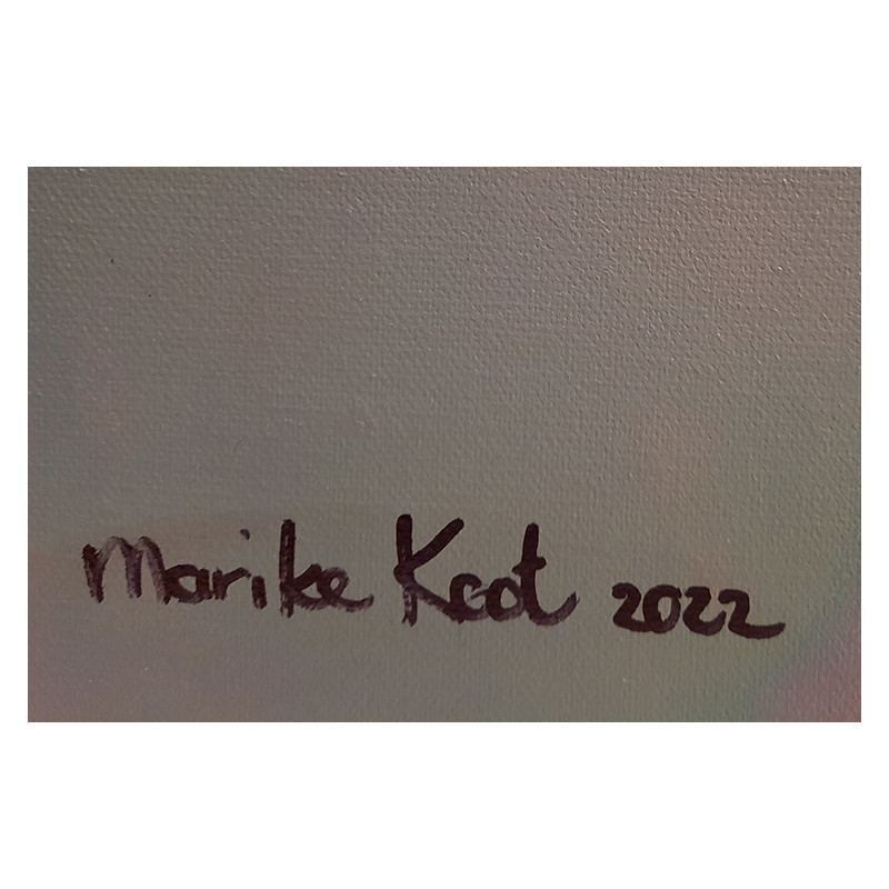 Bear portrait painting on canvas by Marike Koot, contemporary artist