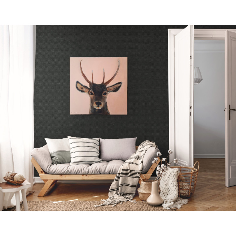 Deer portrait painting by M. Koot, contemporary artist. Animal painting