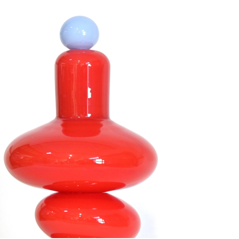 The Red Big Dancer, unique art glass piece