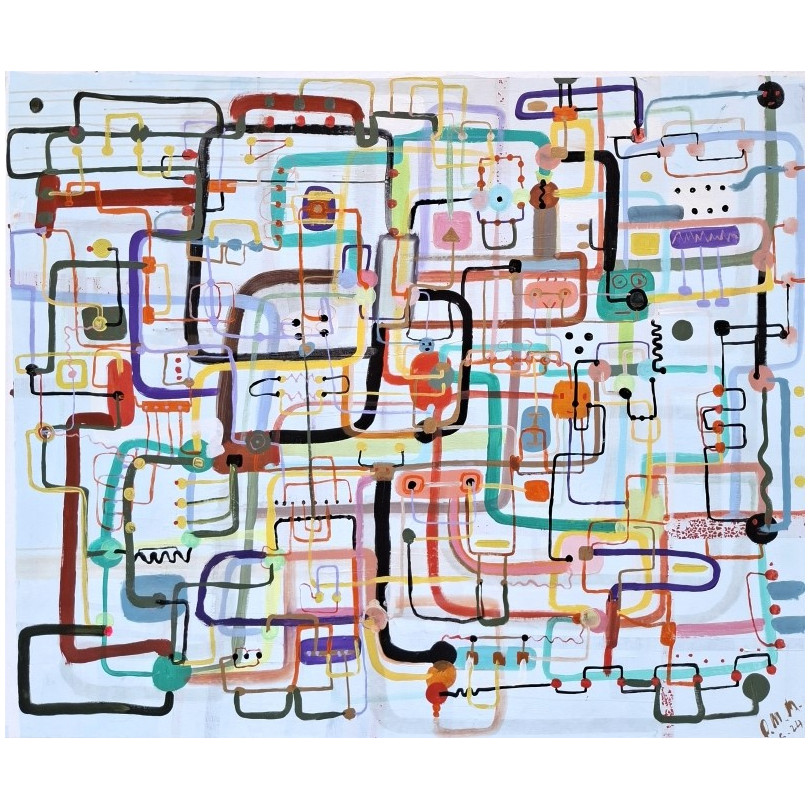 Colorfull Abstract and connection inspiration painting by Martinez Marín